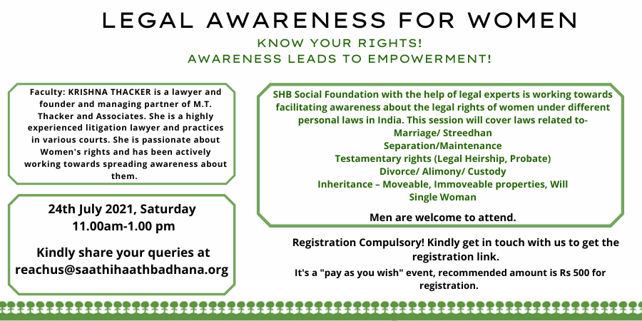 Legal Awareness for Women Session – SHB Social Foundation